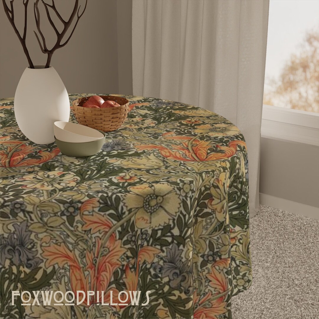 Floral Table Linens, William Morris Kitchen, Table Cloth, Table Runner ...