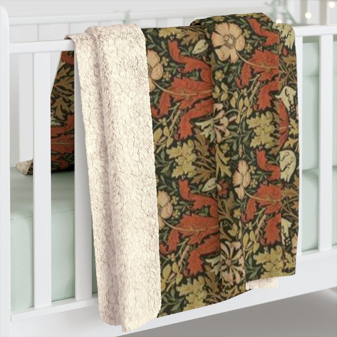 William Morris Compton Sherpa Fleece Blanket: Arts & Crafts Throw - Etsy