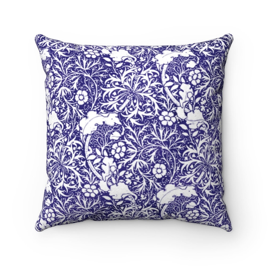 William Morris Fabric Blue and White Pillow Seaweed Sea - Etsy