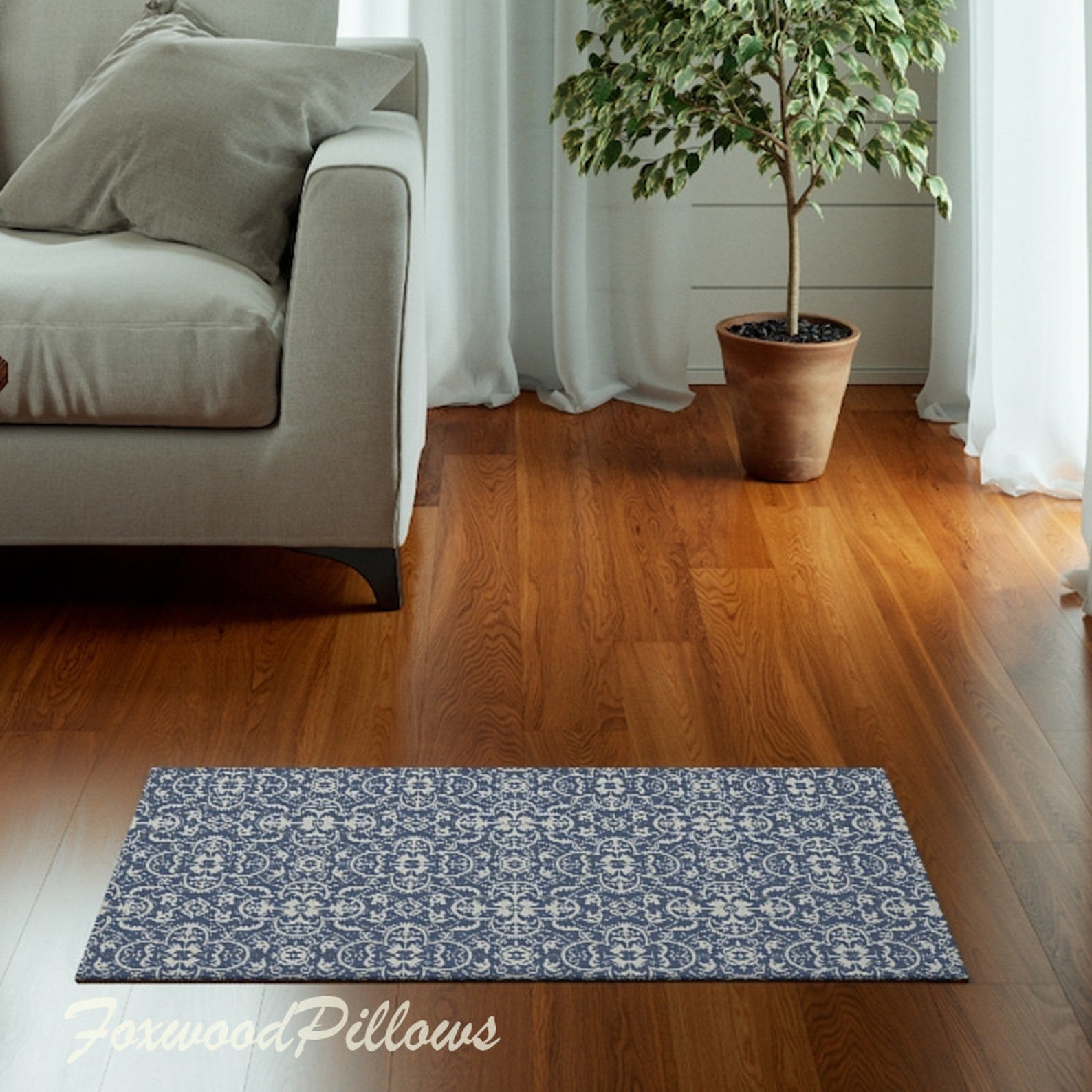 Floral Rug Flowers and Leaves Ellipse Rug Arts Crafts - Etsy