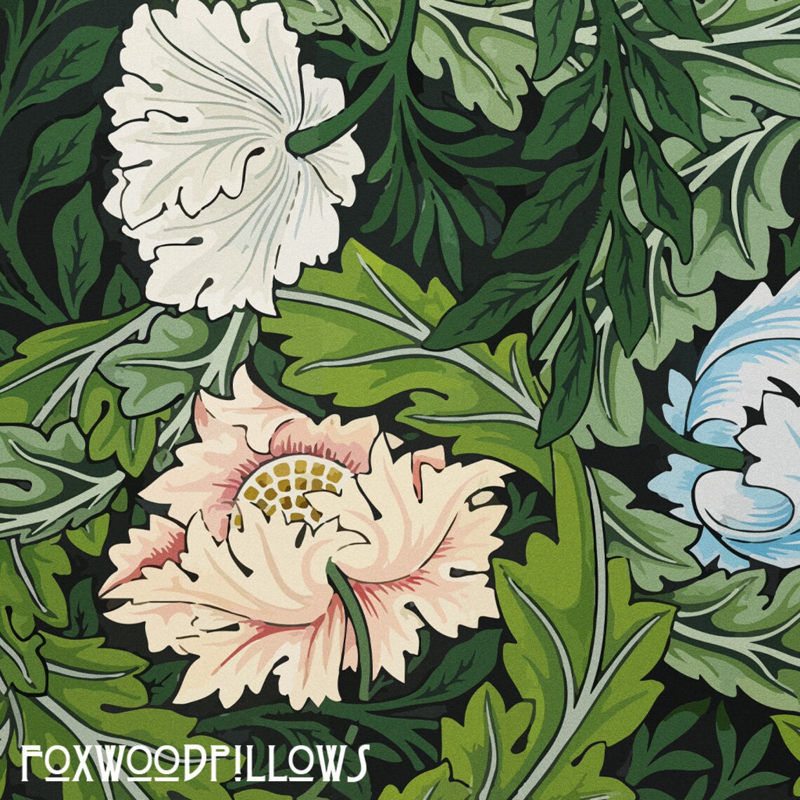 Floral Wall Art Poppy William Morris Arts and Crafts | Etsy