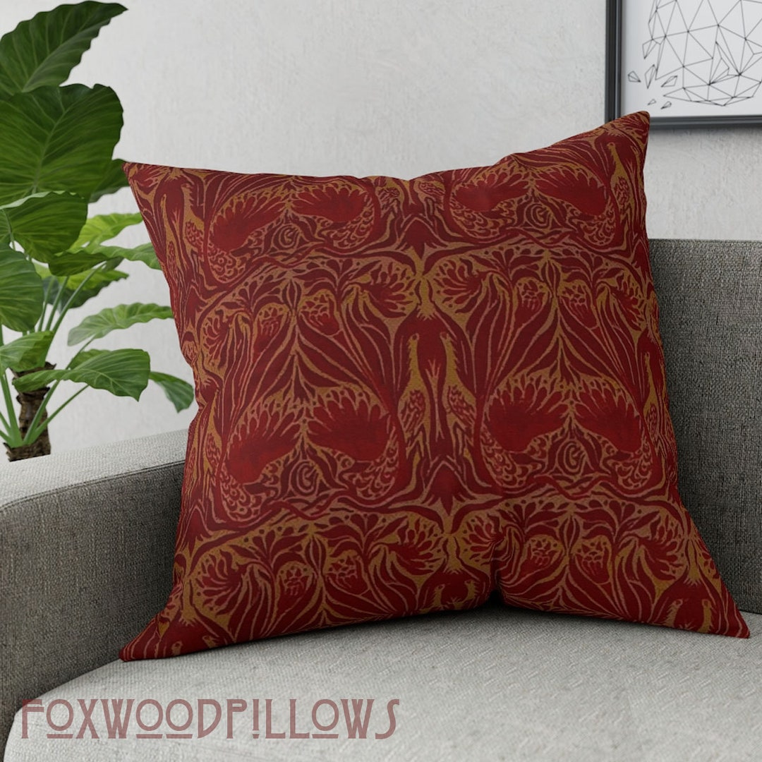 Art Nouveau Peacock Pillow: Heygate Mackmurdo Design - Etsy
