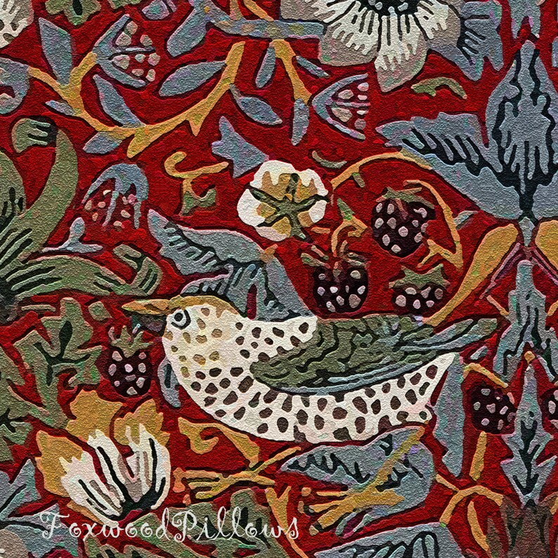 Red Duvet Cover William Morris Bedding Strawberry Thief - Etsy