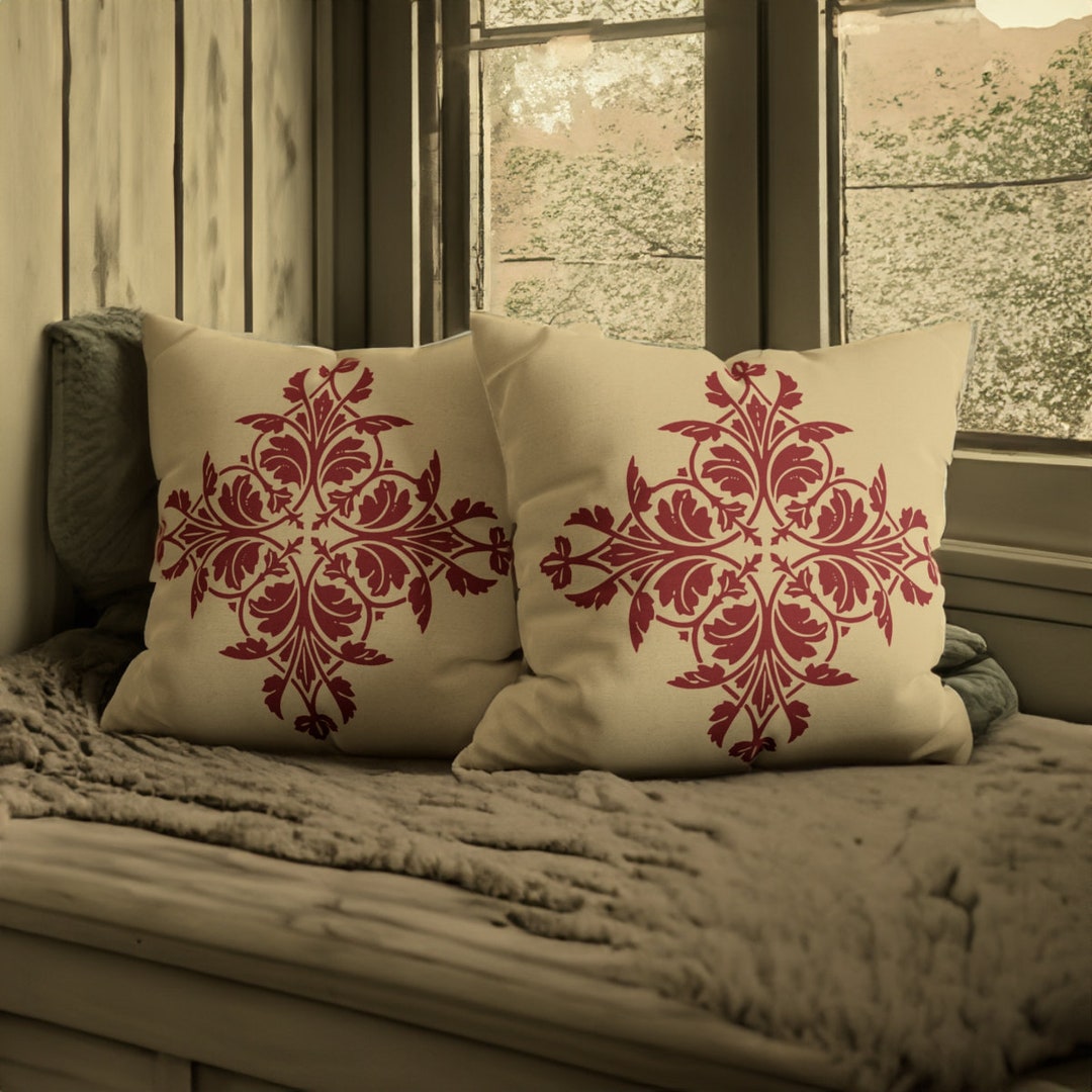 Maroon Pillow, Elegant Design Pillow, Sofa Throw Pillow, Christopher ...