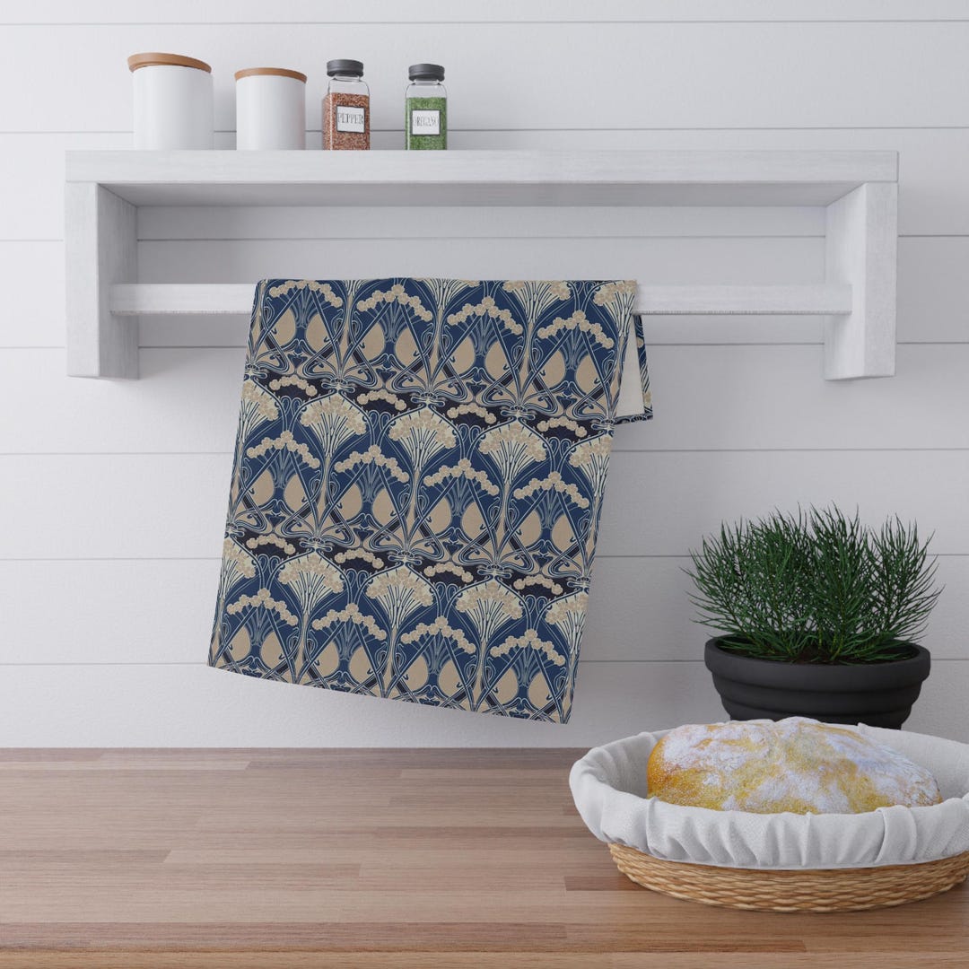 Elegant Floral Cotton Tea Towels, Vintage Kitchen Decor, Gift for Home ...