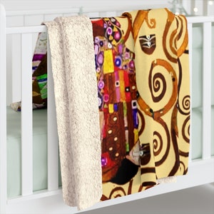 Personalized Blanket, Klimt Tree of Life, Monogram Wedding Gift, Sherpa ...