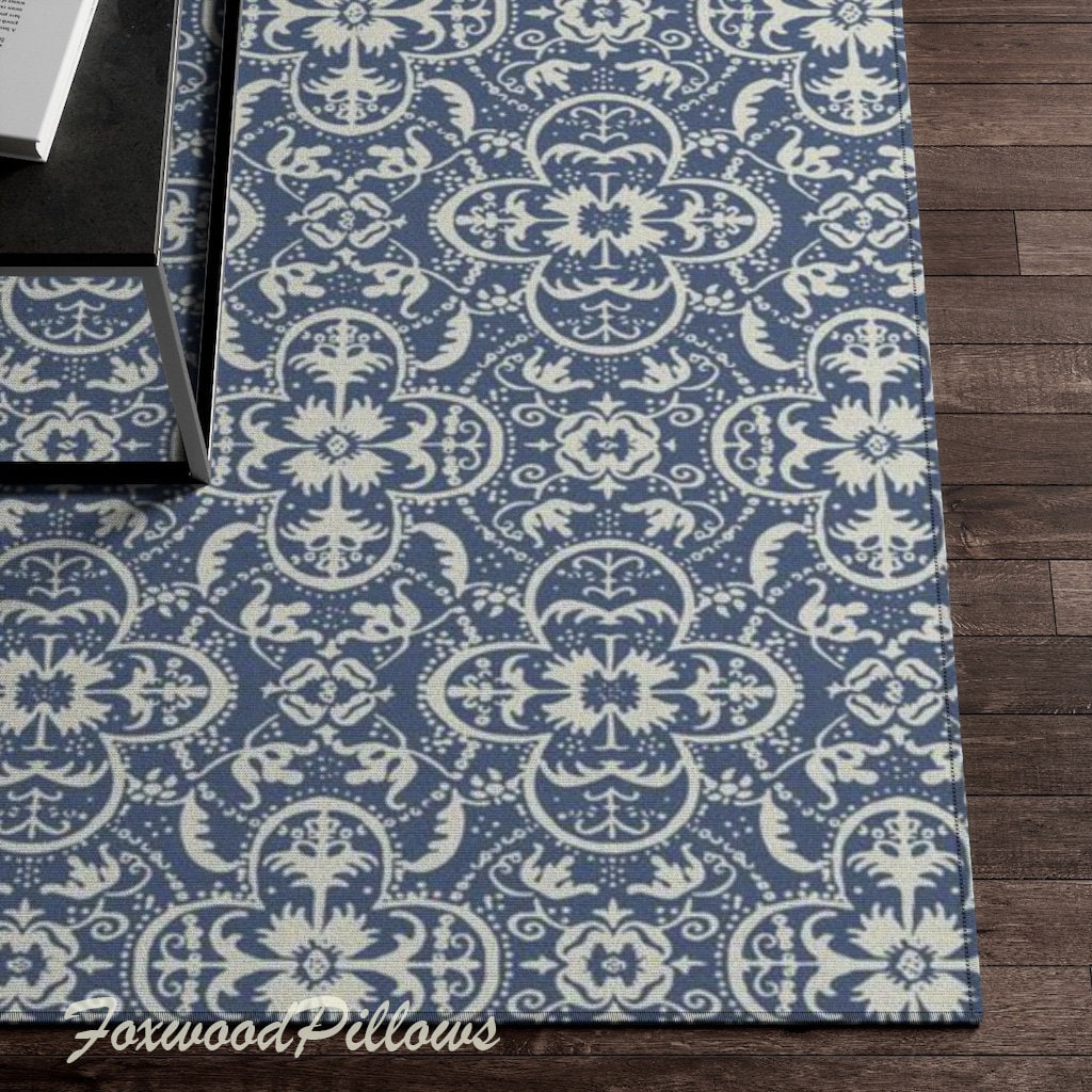 Floral Rug Flowers and Leaves Ellipse Rug Arts Crafts - Etsy