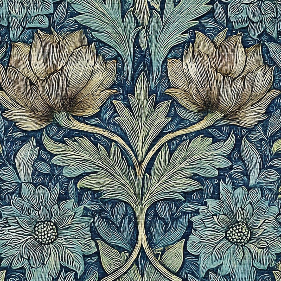 Blue Bedding: Patina Blue Floral Duvet Cover | William Morris | Arts ...