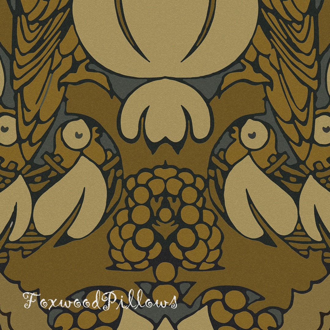 Voysey Design Owl Fabric: Arts and Crafts Style - Etsy