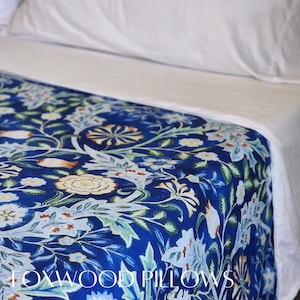William Morris Floral Duvet Cover: Wilhelmina Sapphire Blue Bedding - Etsy
