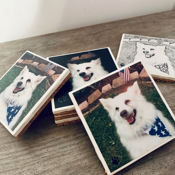 PERSONALIZED DOG Coasters-photo Coasters Tile Coasters | Etsy