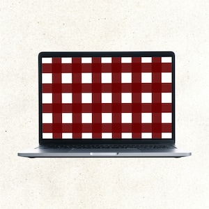 Red Gingham Festive Desktop Wallpaper | Laptop Background | Lock Screen ...