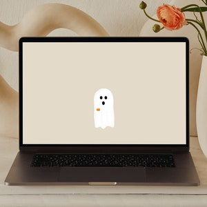 Neutral Spooky Ghost Desktop and Laptop Wallpaper | Halloween Screen ...
