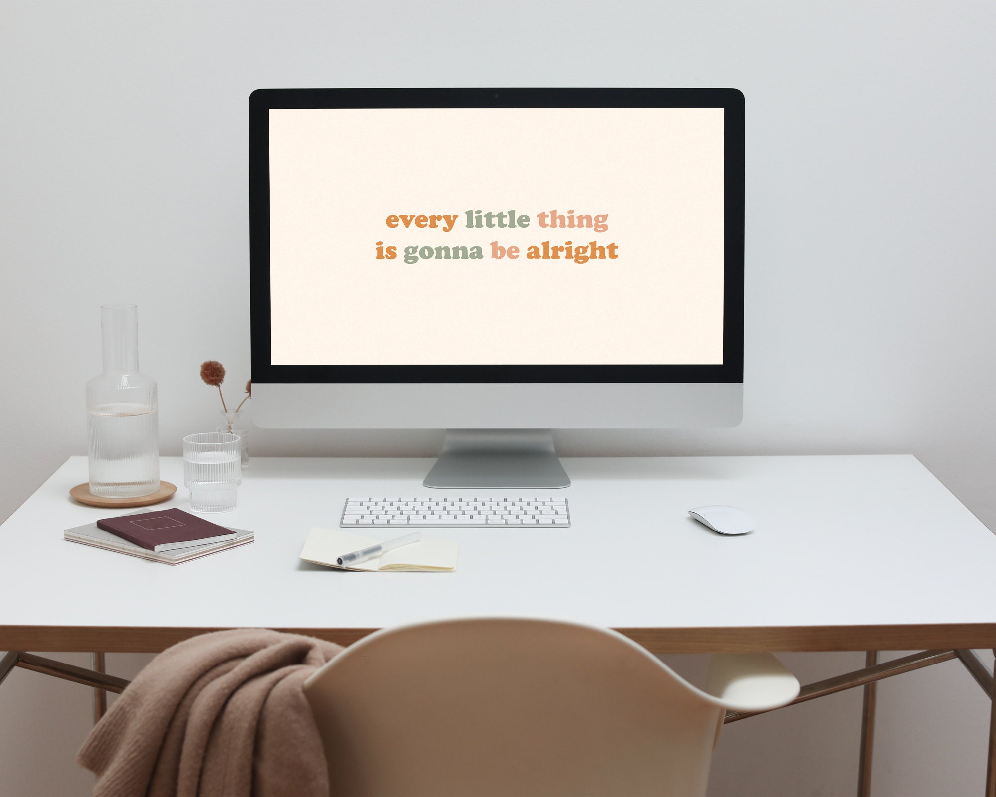 Positive Desktop Laptop Digital Wallpaper | Neutral Aesthetic | Instant ...