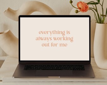 Positive Desktop Laptop Digital Wallpaper | Neutral Aesthetic | Instant ...