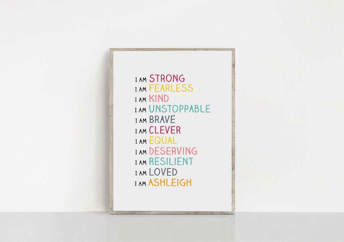 Kids Wall Art Kids Affirmations Affirmations Personalized - Etsy