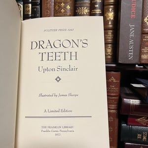 Dragon's Teeth: Upton Sinclair, Franklin Library Leather Bound Edition - Etsy