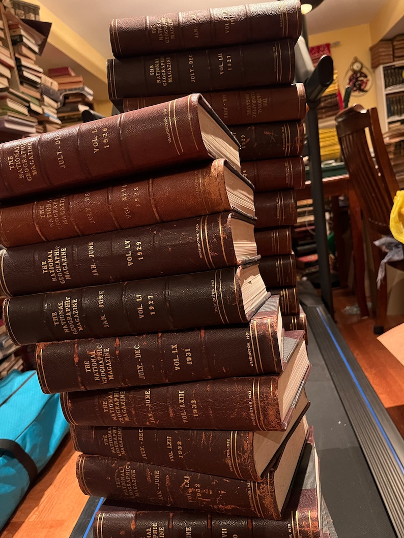 Vintage National Geographic Magazine Collection: 1920s-2020s, Faux ...