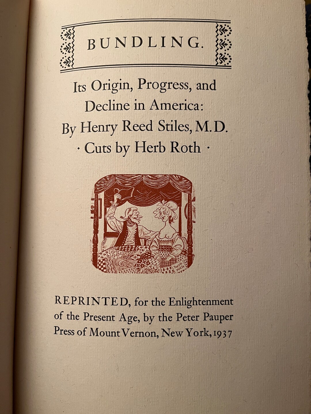 1937 A Rare Book on an Old Tradition Bundling Its Origin - Etsy