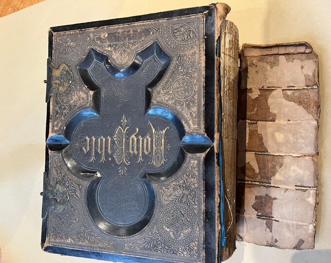 1874, Antique Bible, Heavy Book, Holy Bible - Etsy