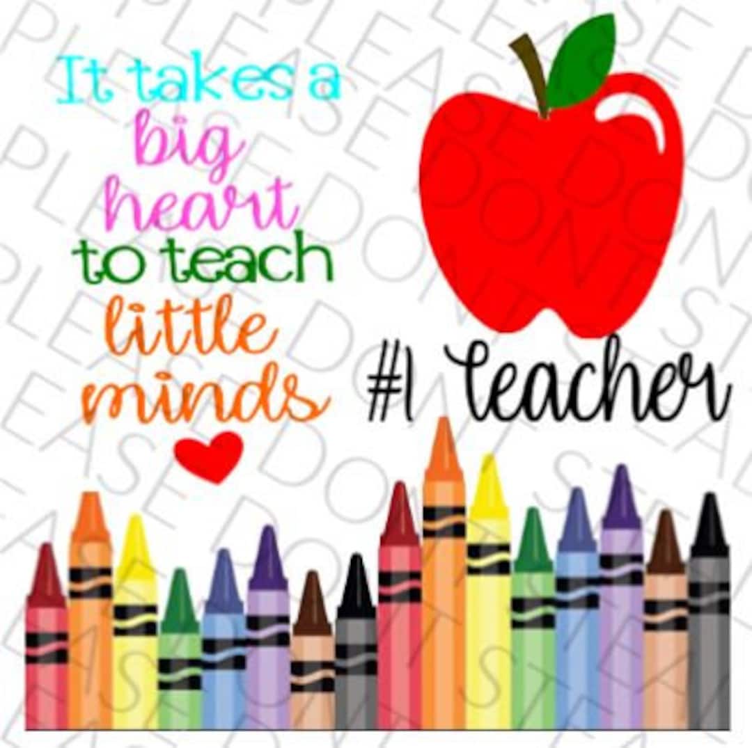 Teacher, Crayon, Apple, Quote, PNG & SVG - Etsy