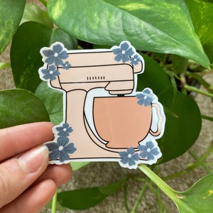 Cute Floral Stand Mixer Sticker Baking Stickers Kitchenaid - Etsy