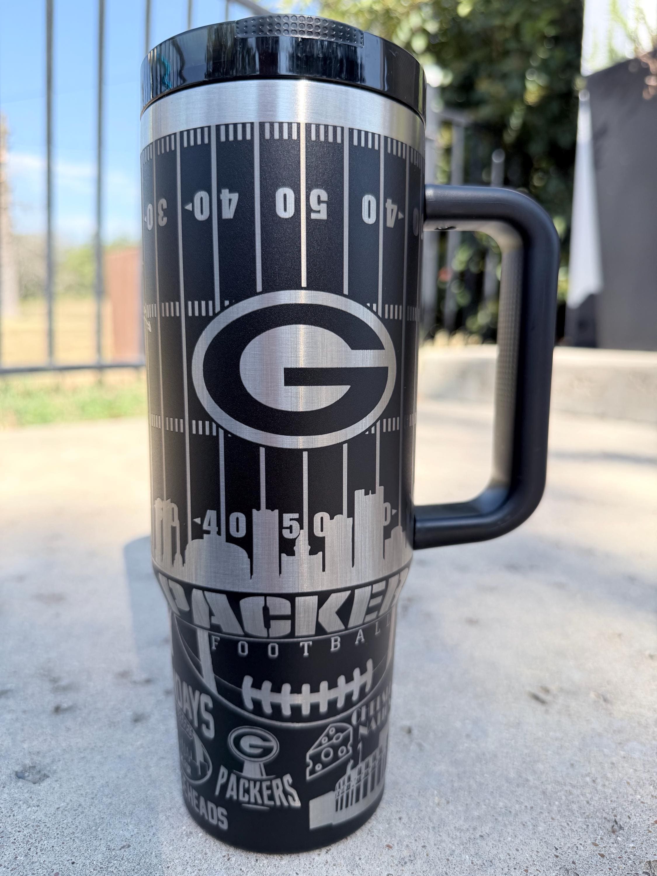 Green Bay Laser Engraved Tumbler - Etsy
