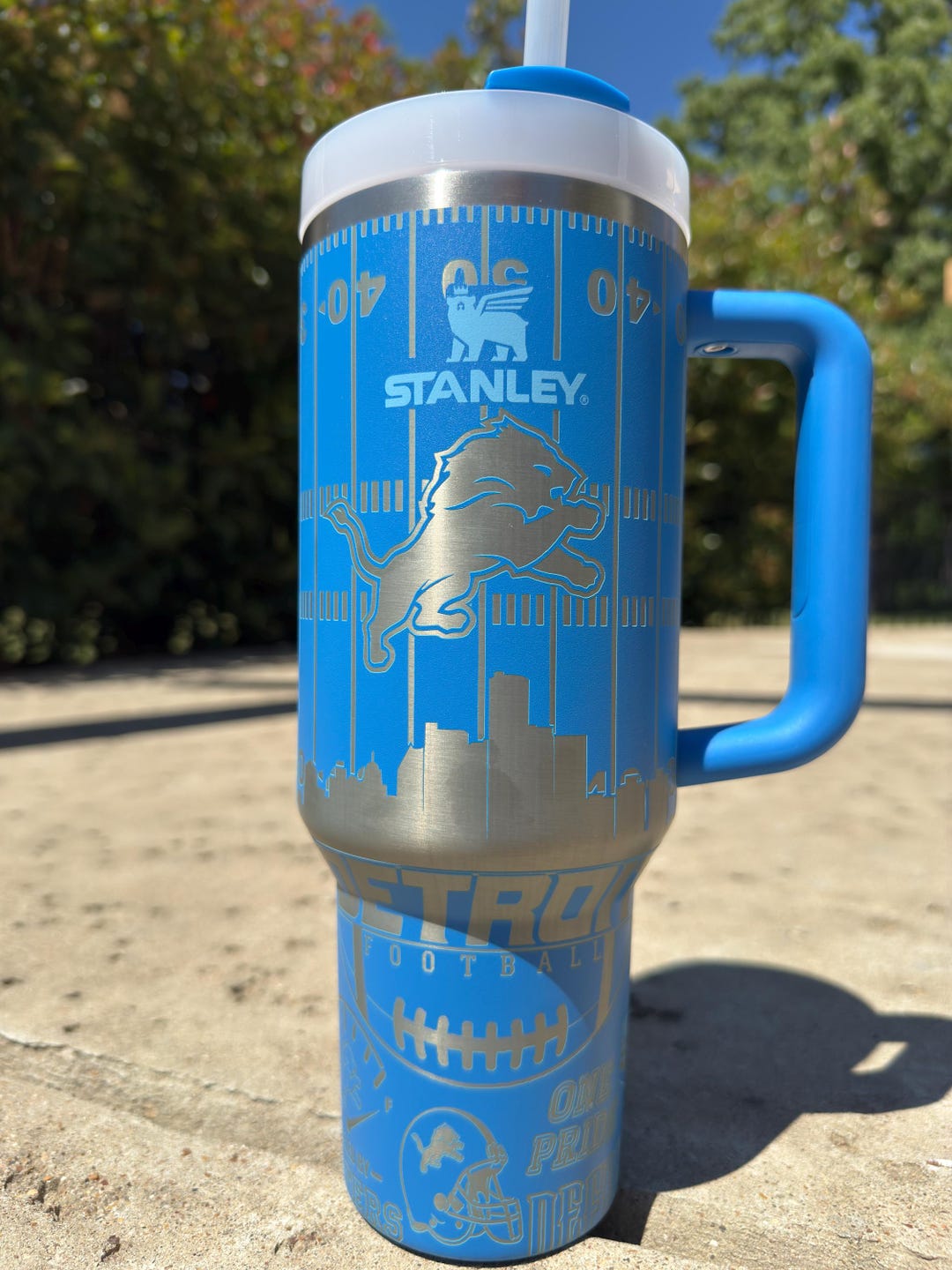 Lions Football Laser Engraved Tumbler - Etsy