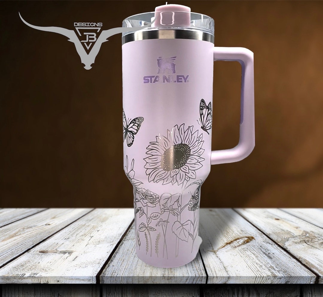 Flowers/butterflies Laser Engraved Tumbler - Etsy