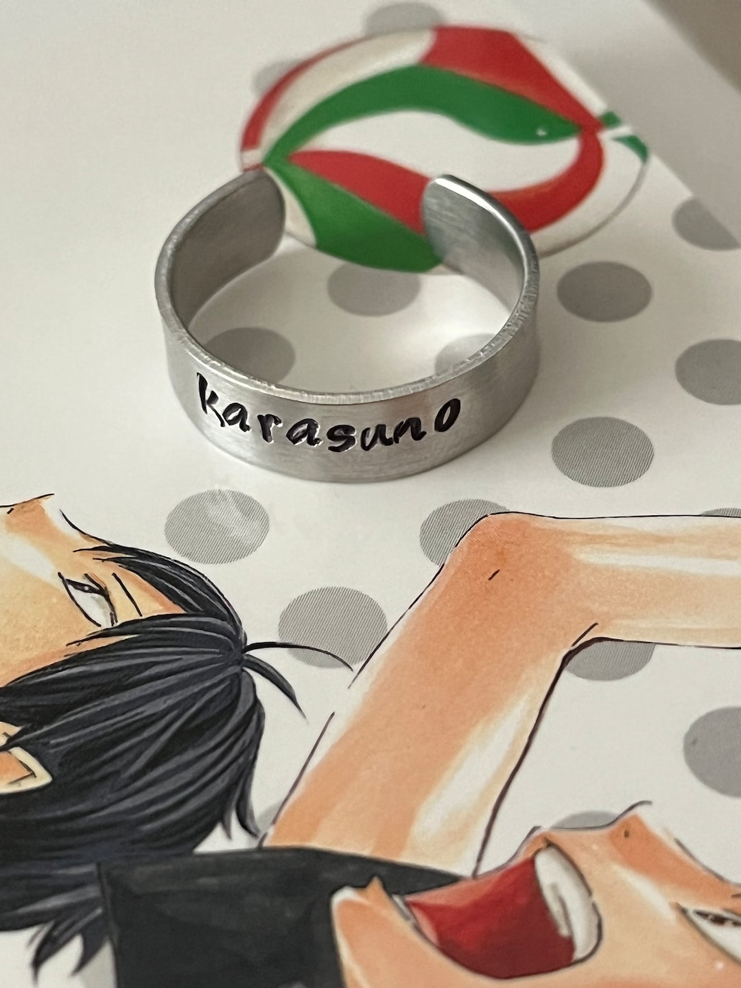 Anime Ring - Metal Stamped Jewelry - Volleyball - Karasuno - Nekoma ...