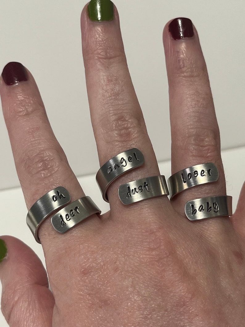 Hazbin Hotel Ring - Metal Stamped Jewelry - Angel Dust - Loser Baby ...