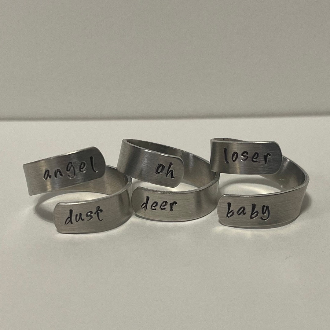 Hazbin Hotel Ring - Metal Stamped Jewelry - Angel Dust - Loser Baby ...