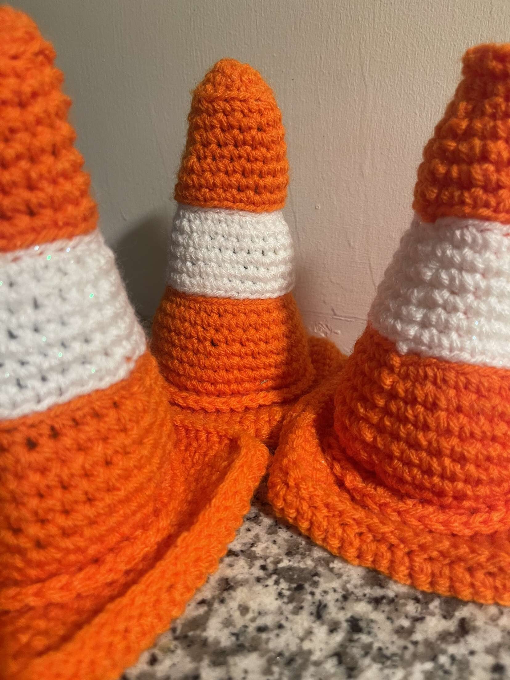Handmade Plushie Traffic Cone, Crochet Traffic Cone, Construction ...