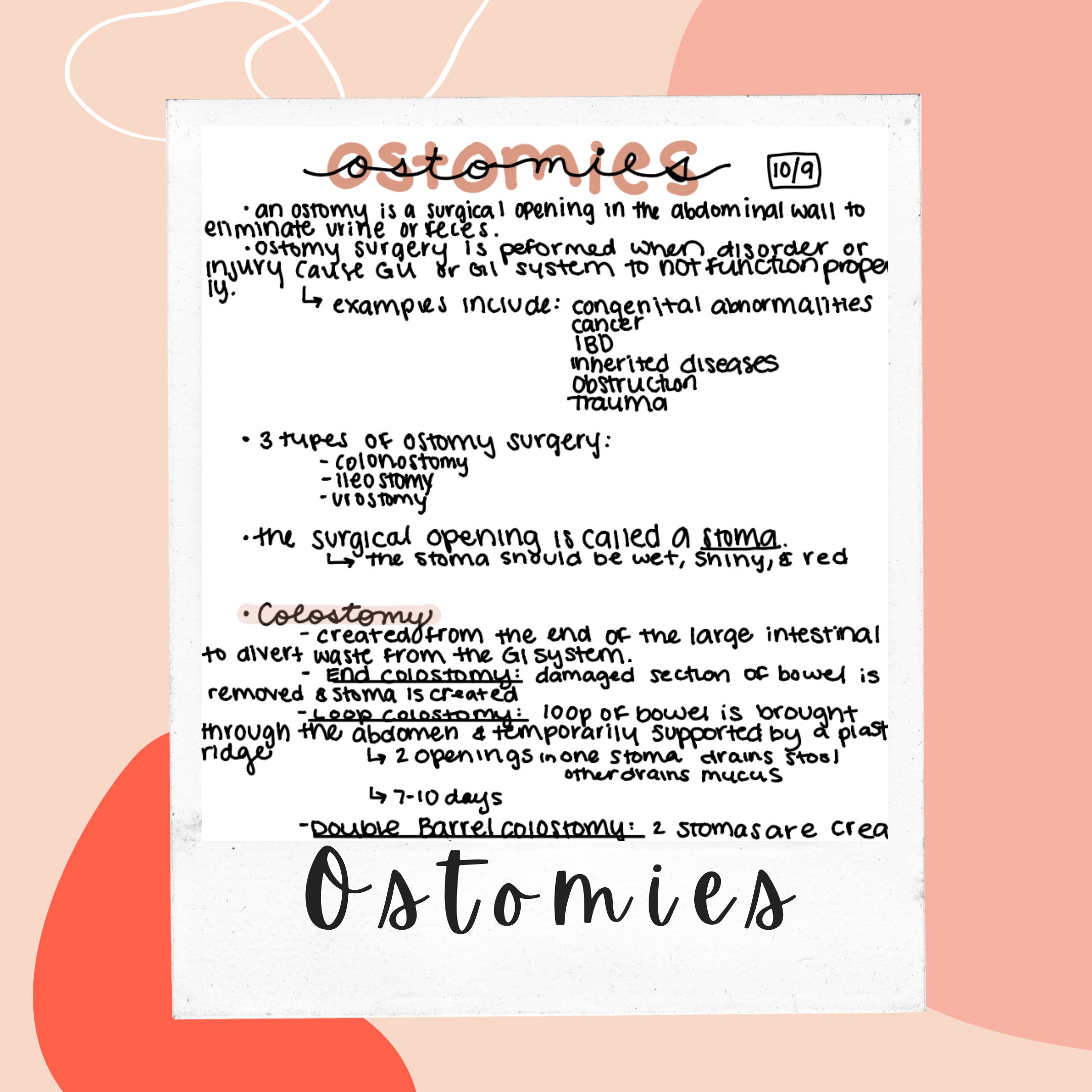 Ostomy | Nursing Notes - Etsy