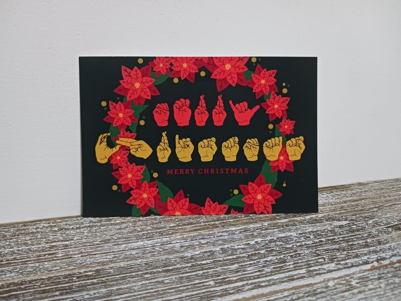 American Sign Language (ASL) Alphabet Merry Christmas Postcards Variety ...