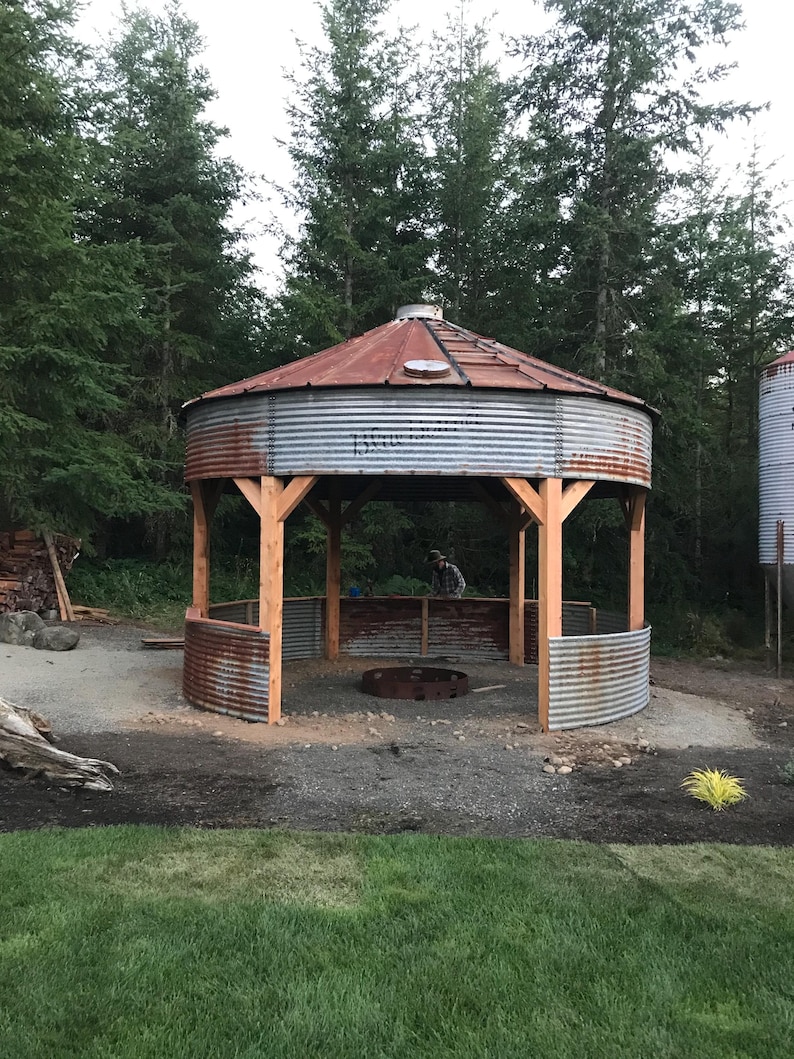 Custom Gazebo Kit Upcycled From a Grain Bin - Etsy