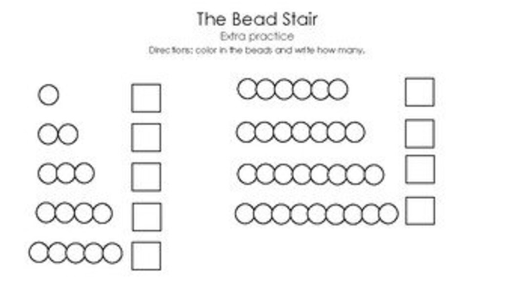 Montessori Bead Stair Printable - Etsy
