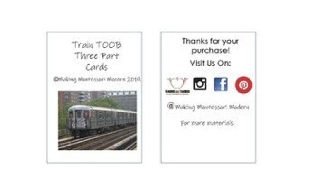 Trains 3 Part Cards correlates With TOOB - Etsy