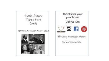 Black History Montessori 3 Part Cards - Etsy