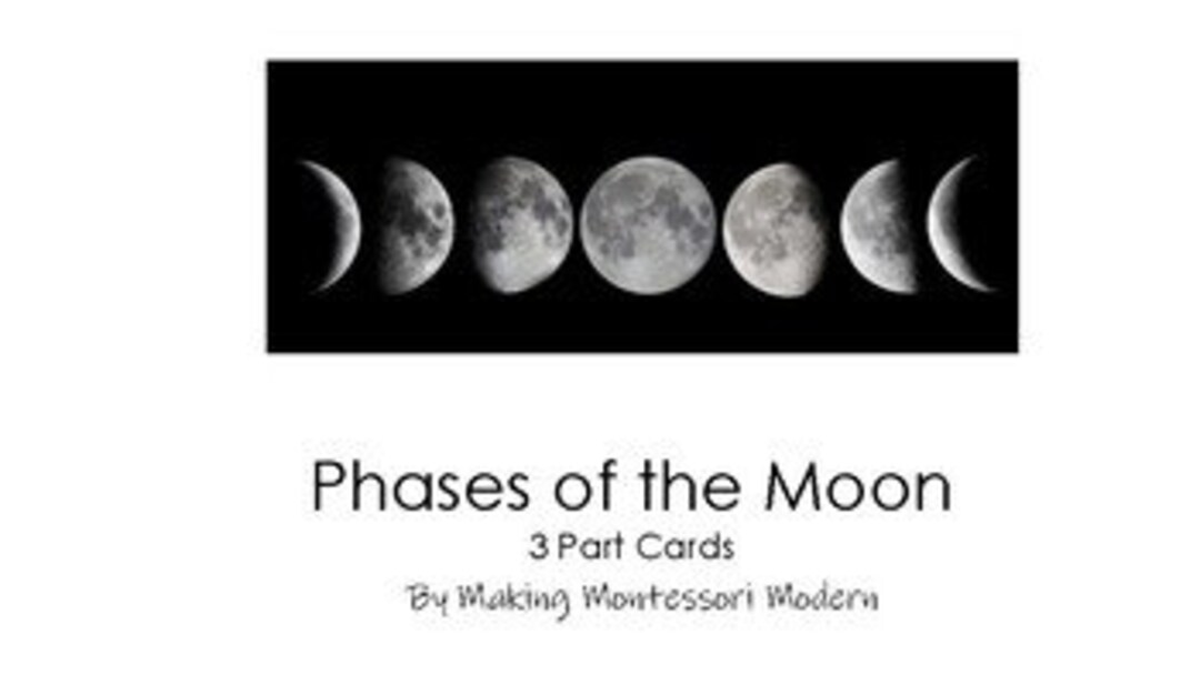 Phases of the Moon 3 Part Cards & Coloring Book - Etsy