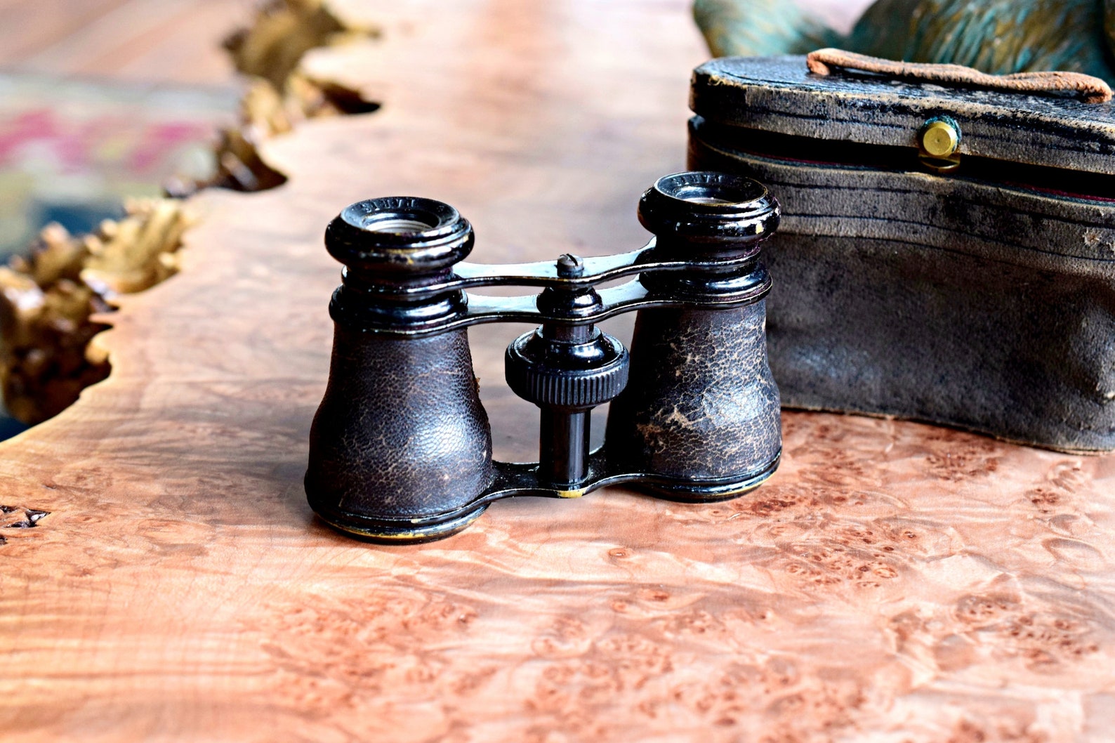 French Antique Black Opera Glasses Black Leather Case - Etsy