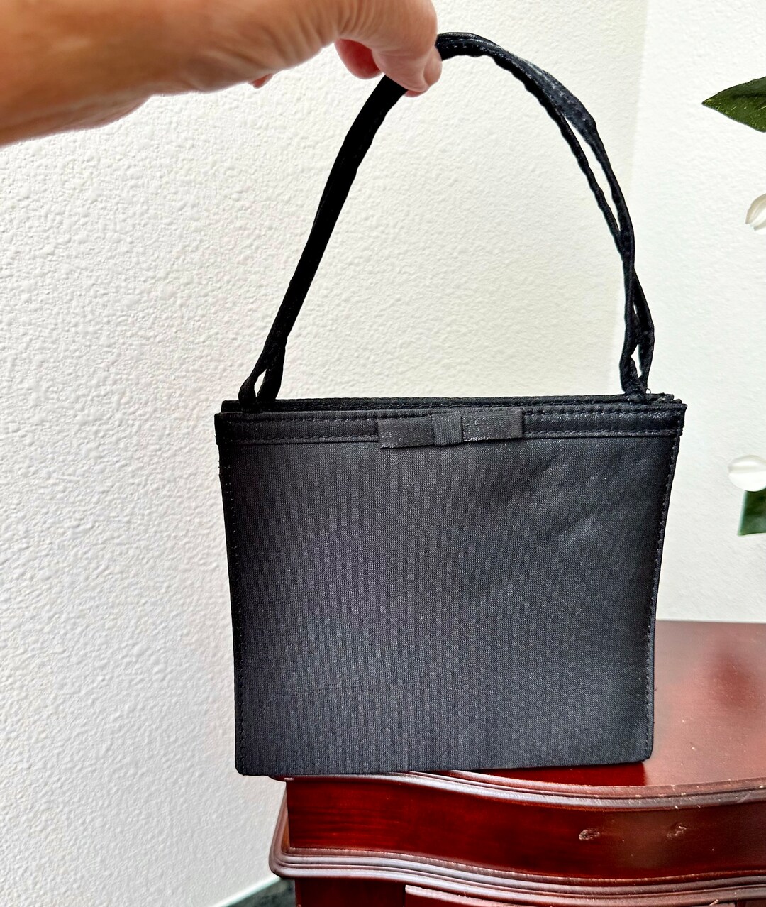 Mini Clutch - Hato Hasi - Black Fabric Purse - Vintage Evening Bag ...