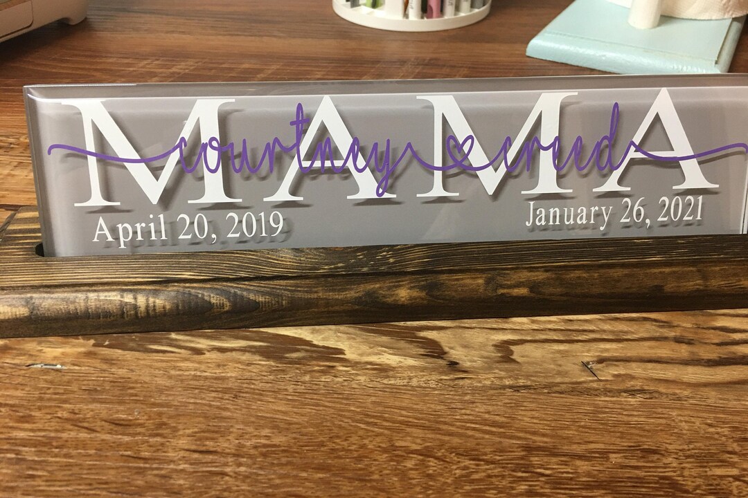 Glass Mothers Day Tile/mother's Day Gift/mom Display Tile With Wood ...