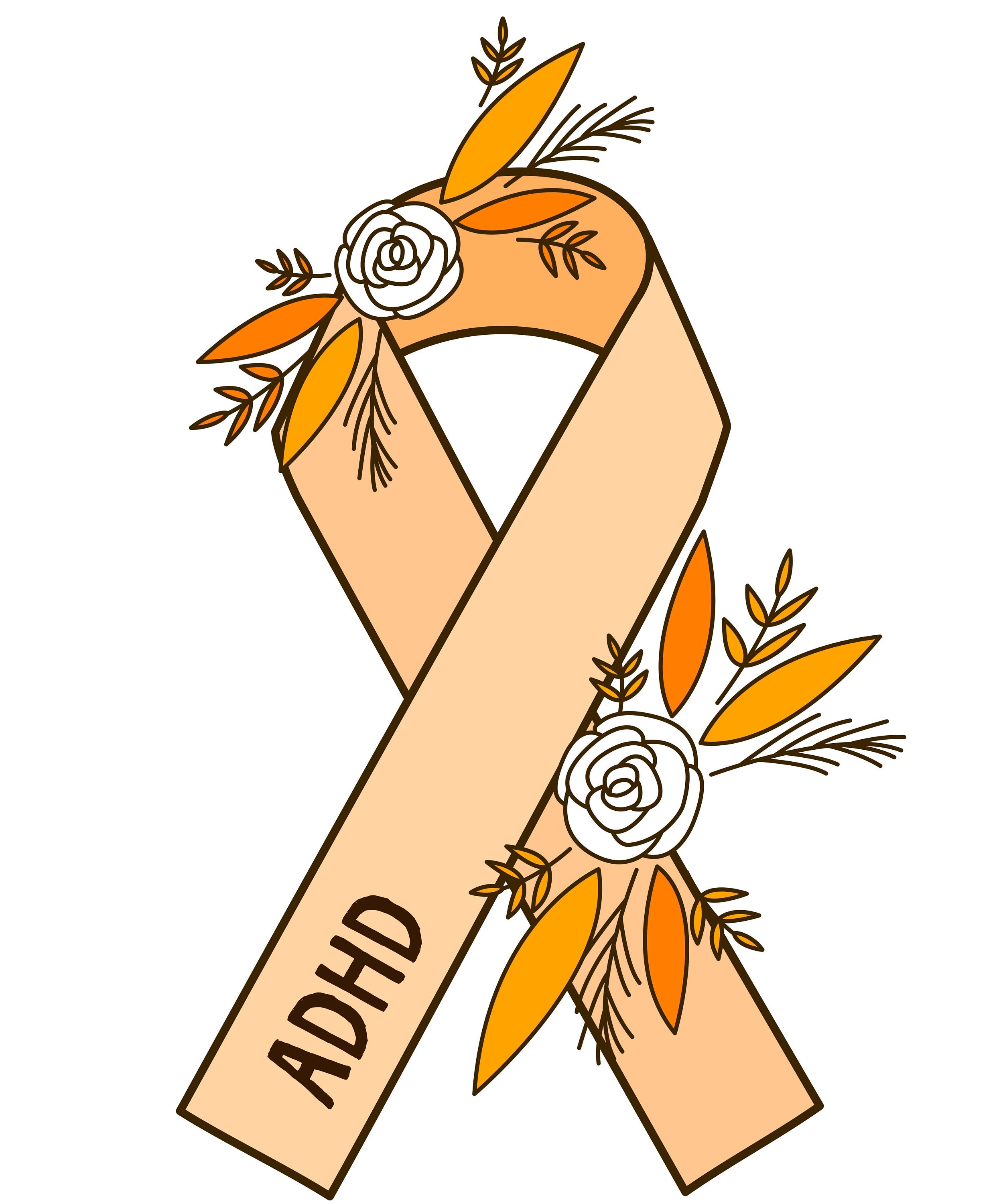 ADHD Awareness Shirt Orange Ribbon Attention deficit | Etsy