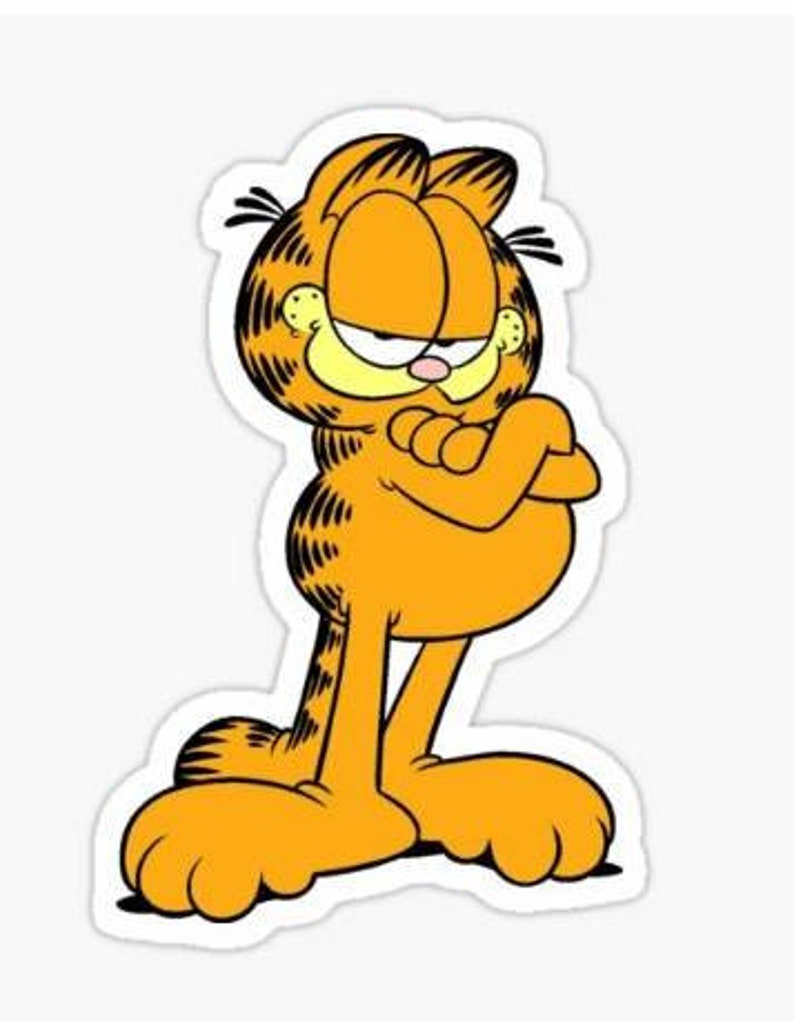 Garfield Vinyl Decal Laptop Decal Stickers Garfield Etsy