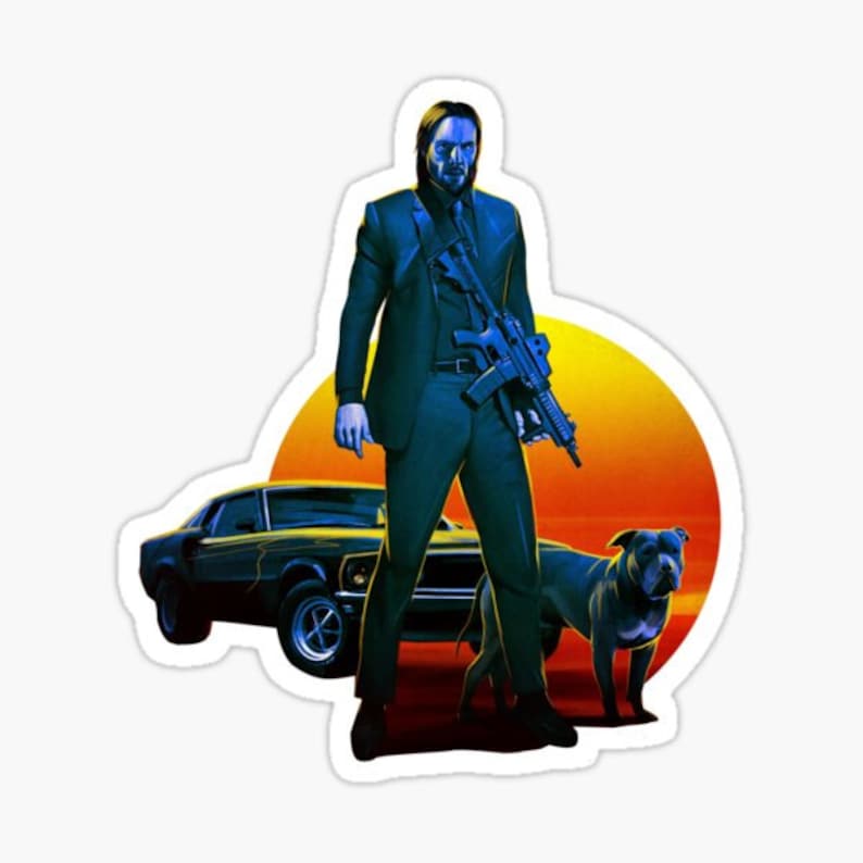 John Wick Vinyl Decal Laptop Decal John Wick Stickers | Etsy