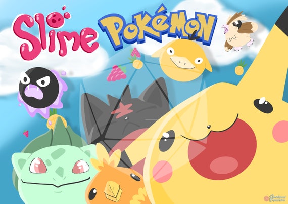 Slime-Pokemon Art Print Slime Rancher and Pokemon mash up | Etsy