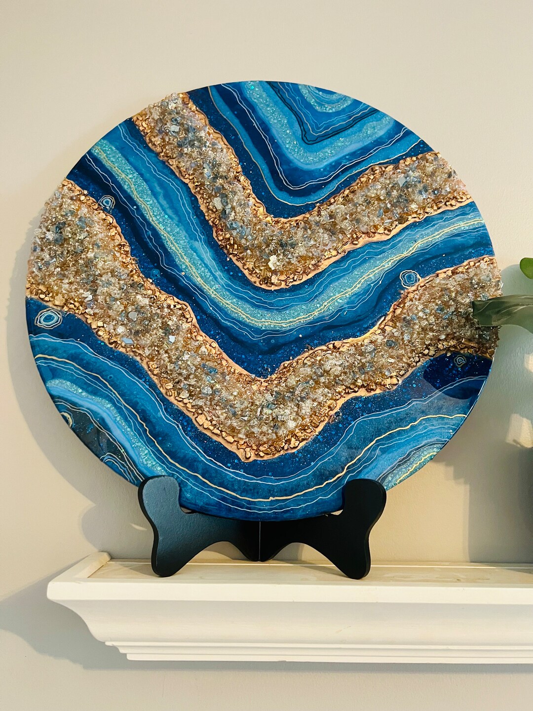 Beautiful Blue Azurite Inspired Wall Hanging Geode - Etsy
