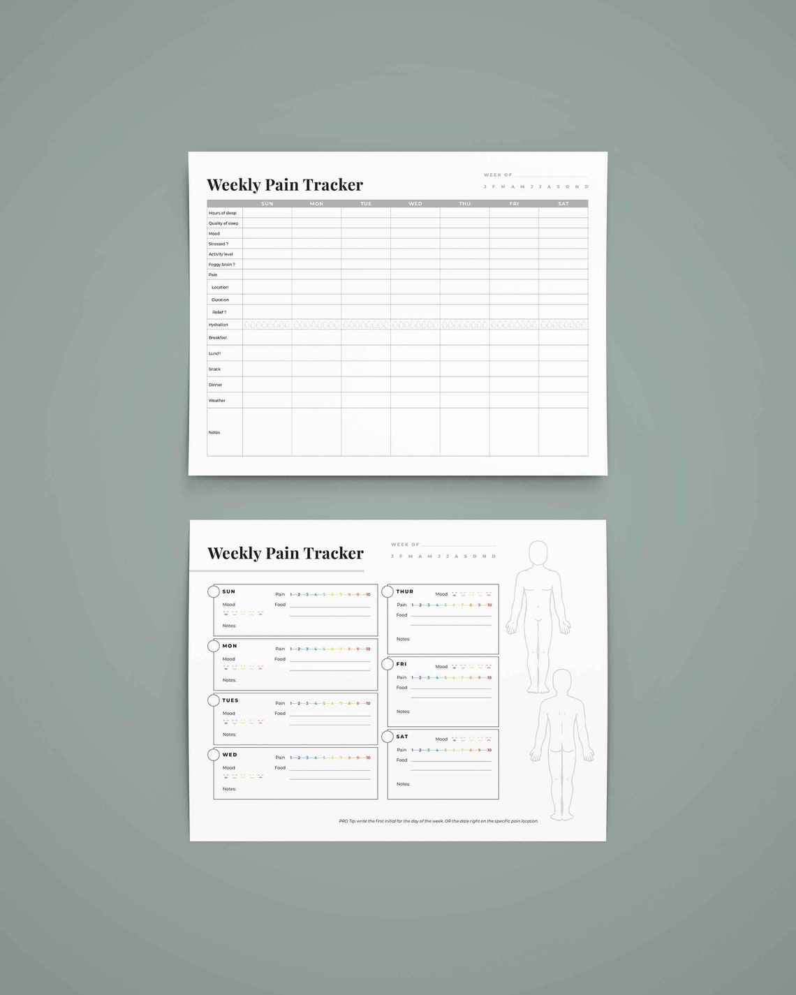 Chronic Pain Tracker Journal Fibromyalgia Symptom Journal - Etsy