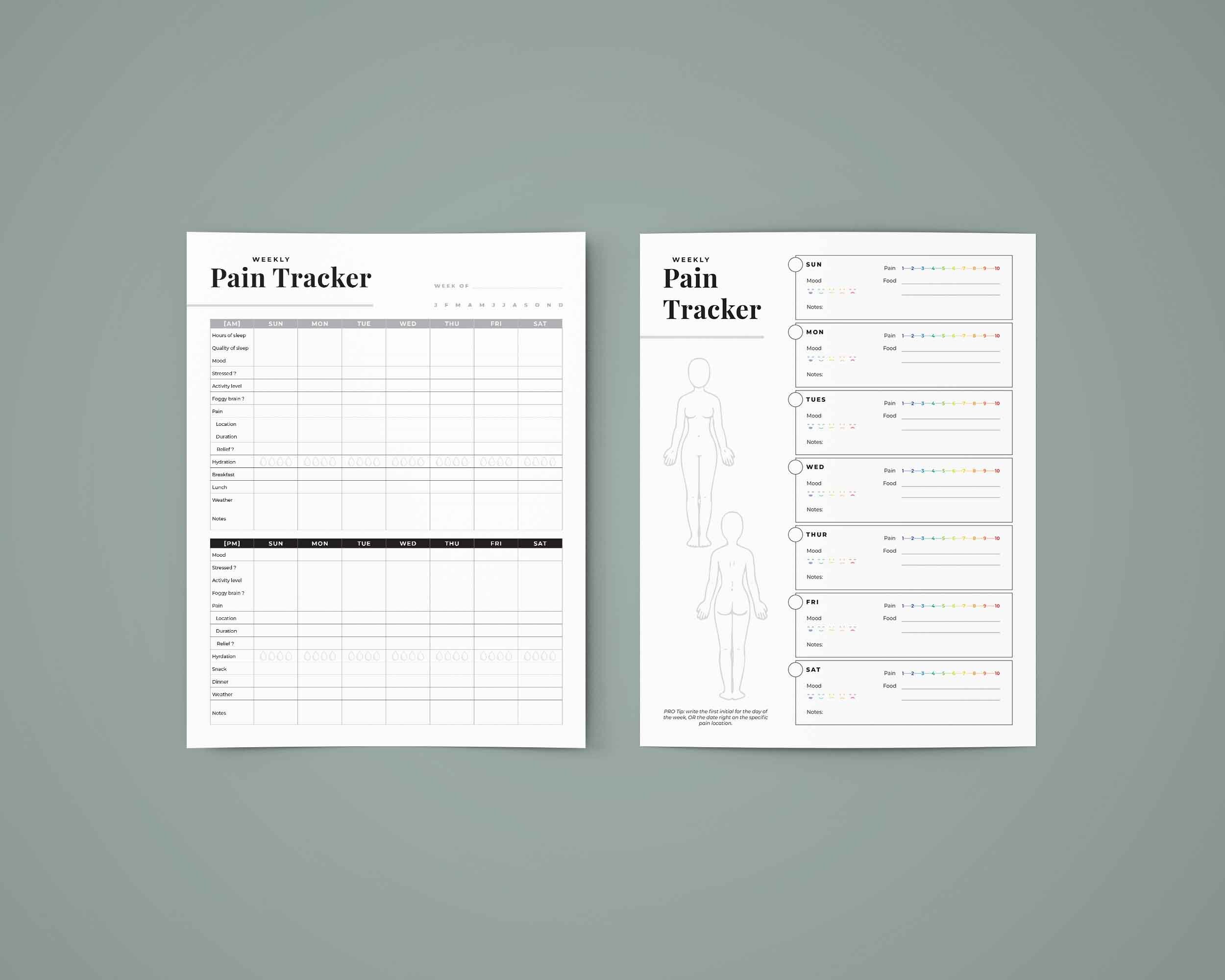 Chronic Pain Tracker Journal | Fibromyalgia Symptom Journal | Pain ...